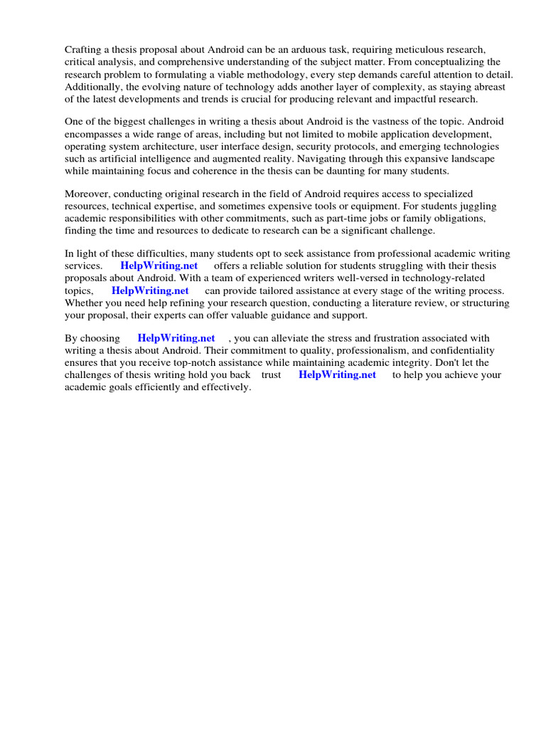 Thesis Proposal About Android Pdf Thesis Android Operating System