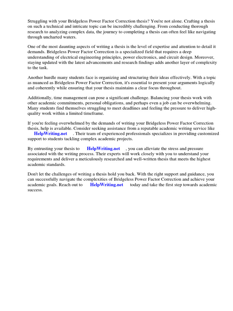 Bridgeless Power Factor Correction Thesis | PDF | Rectifier | Power Inverter