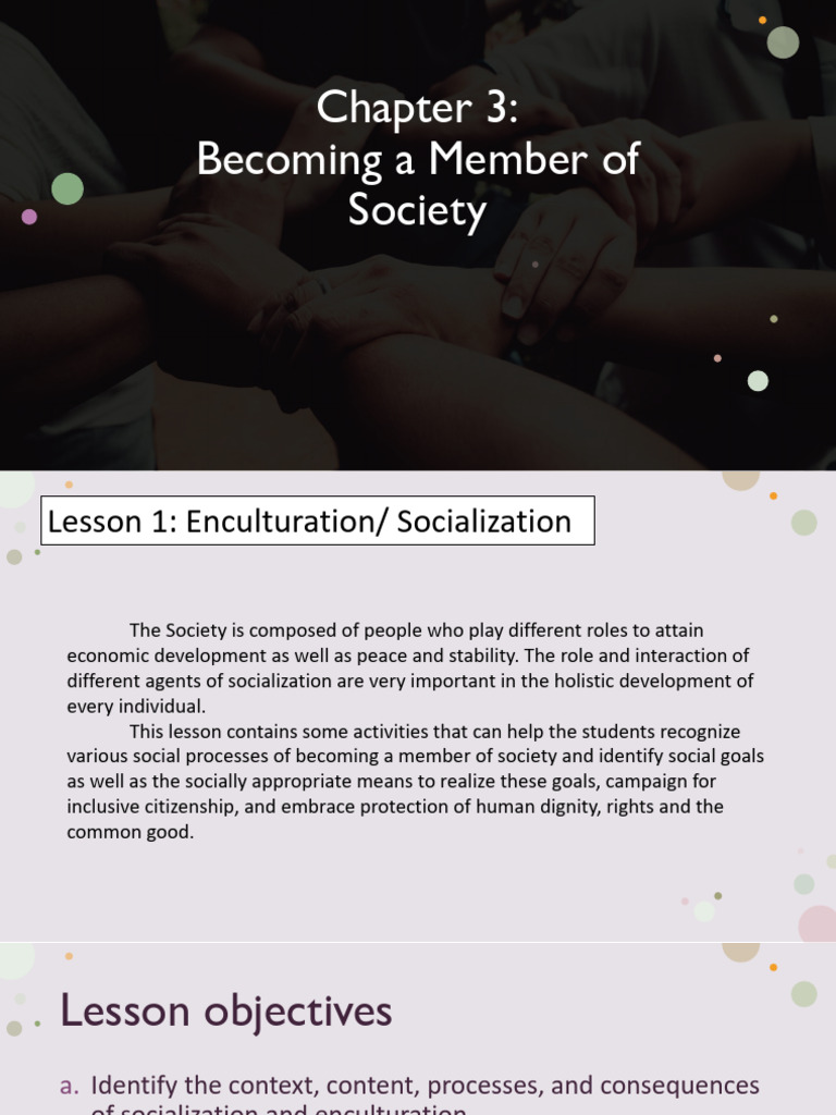 Becoming a member of society | PDF | Socialization | Society