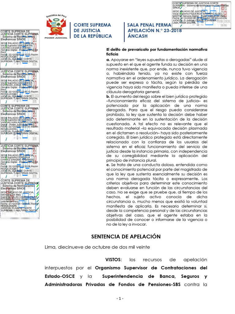 00. Apelación 23-2018 - Configuración del delito de prevaricato ...