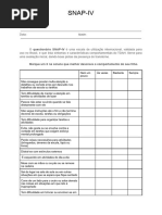 Escala Snap IV | PDF | Transtorno de déficit de atenção e ...