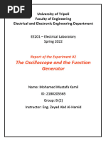Experiment 1 Familiarization With Laboratory Instruments: Oscilloscope, Function Generator ...