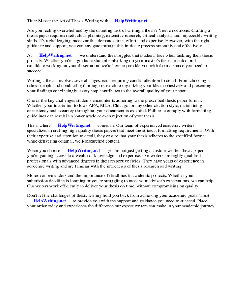 Sample Thesis Paper Format | Download Free PDF | Thesis | Essays