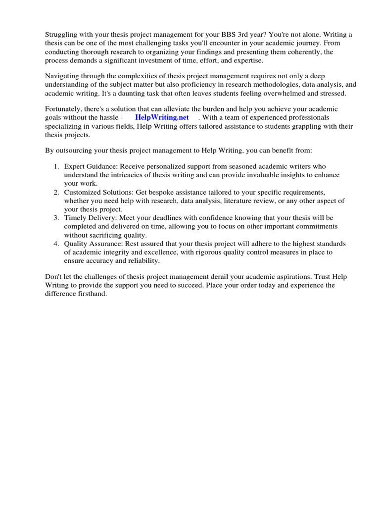 Thesis Project Management Bbs 3rd Year | PDF | Project Management | Thesis