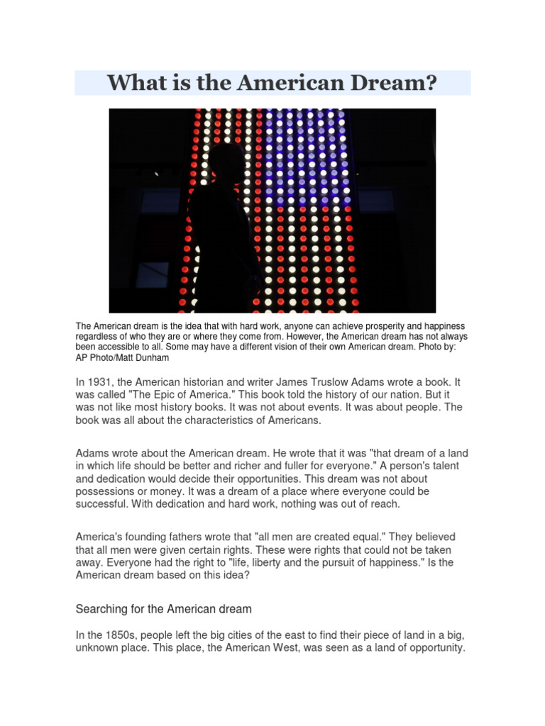 What Is The American Dream | PDF | American Dream