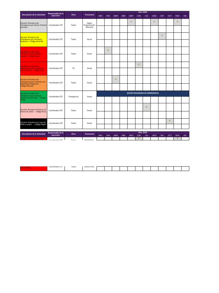 Programa de Simulacros 2024 | PDF