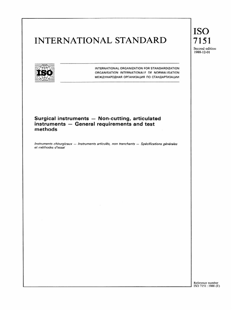 Iso 7151 | PDF | International Organization For Standardization | Chemical Substances