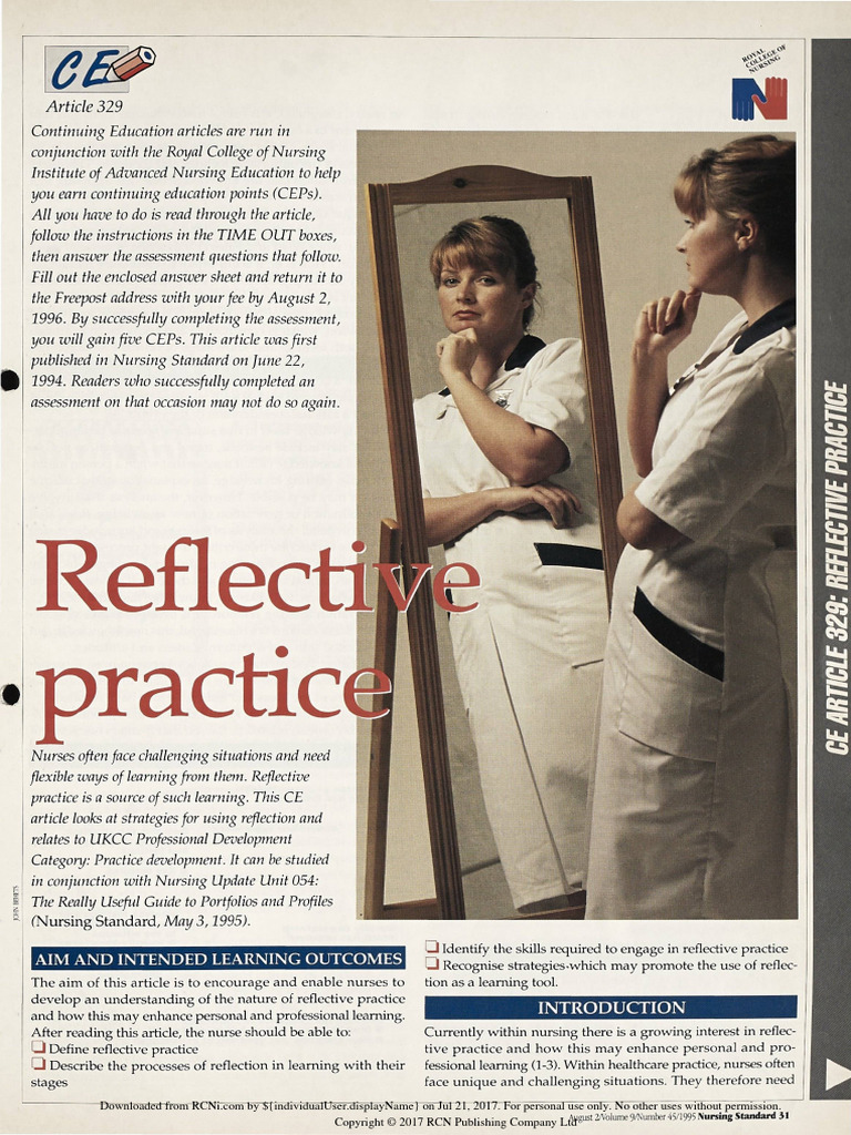 Atkins y Murphy 1995 - Reflective Practice | PDF | Experience | Reflective Practice