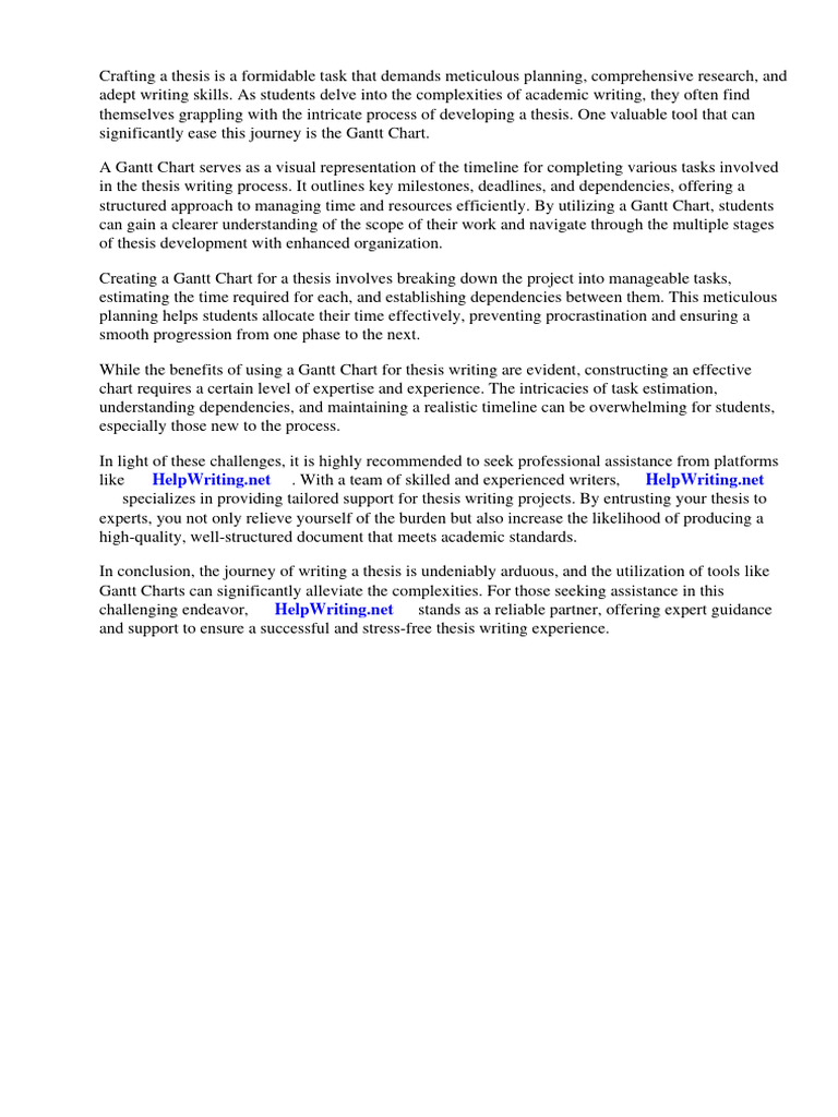 Gantt Chart Example For Thesis | PDF | Project Management | Thesis