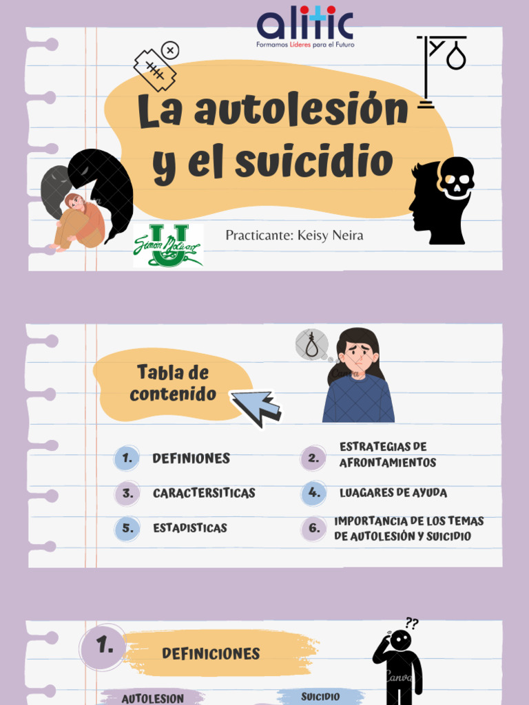Presentacion SUICIDIO Y AUTOLESIÓN | Descargar gratis PDF | Suicidio ...