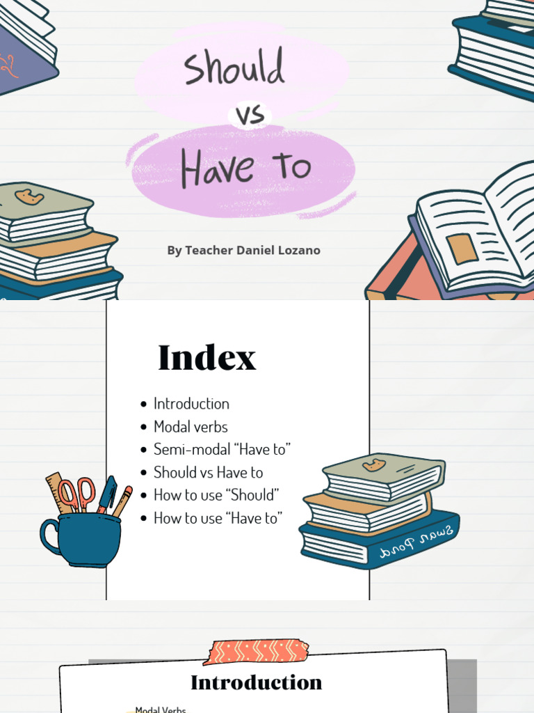 Uso de "Should" y "Have to" | PDF | Sintaxis | Semántica