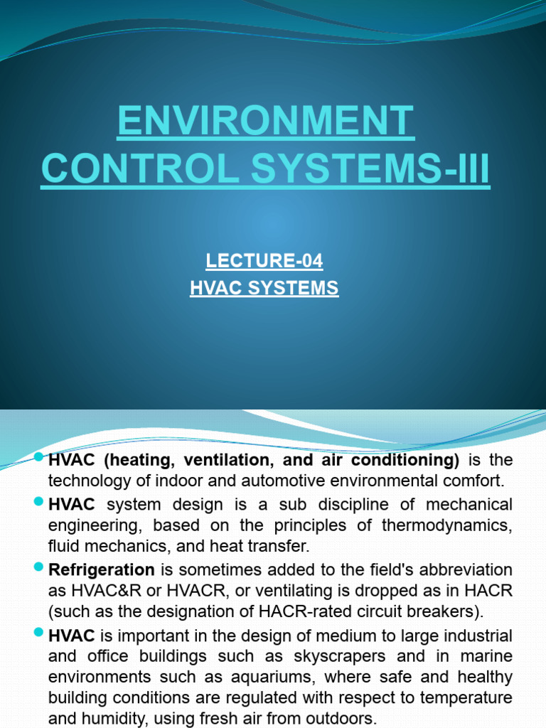 Lecture Week 4 | PDF | Humidity | Equipment