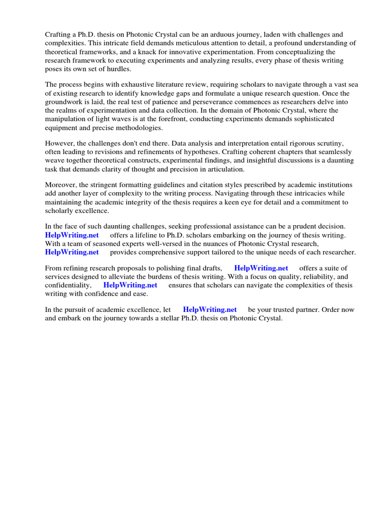 PHD Thesis On Photonic Crystal | PDF | Optics | Photonics