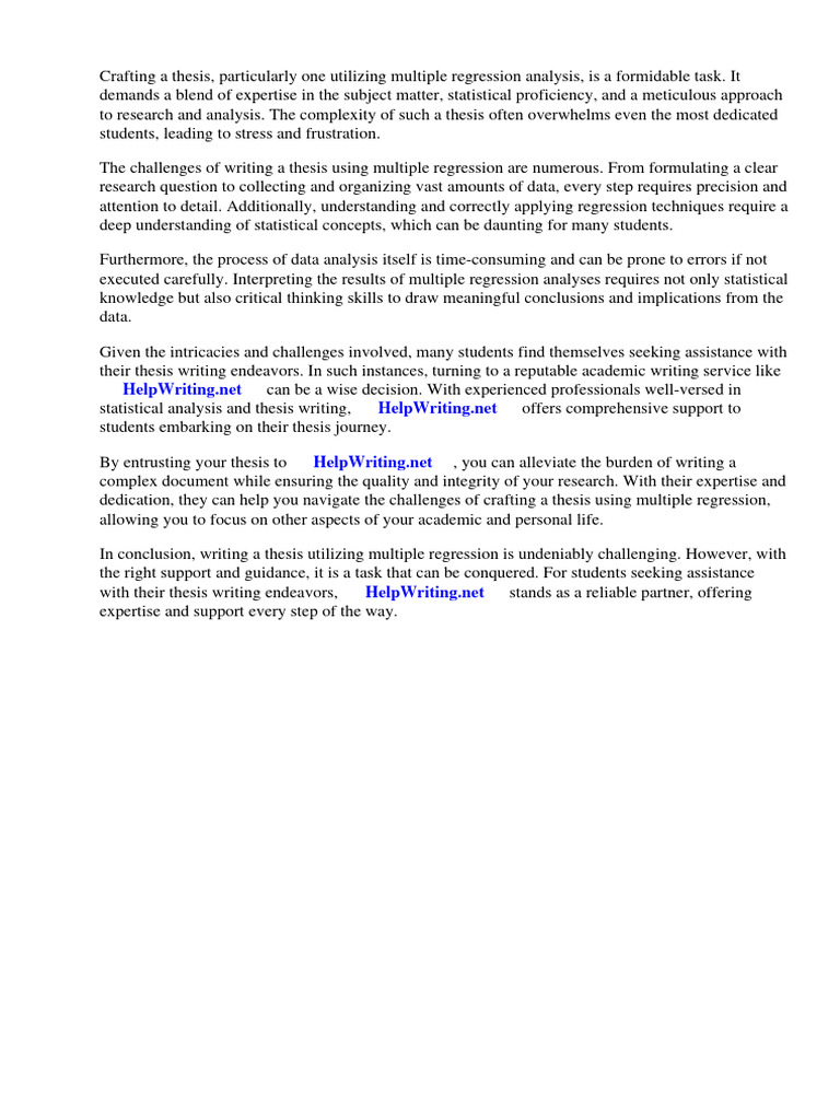 Thesis Using Multiple Regression | PDF | Regression Analysis | Multicollinearity