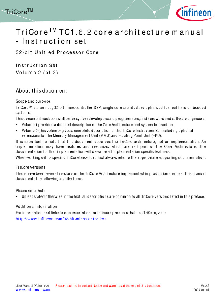 Infineon AURIX TC3xx Architecture Vol2 UserManual v01 00 en | PDF | 64 ...