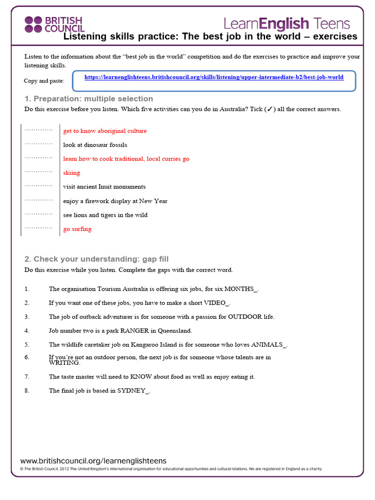 The Best Job in The World | PDF