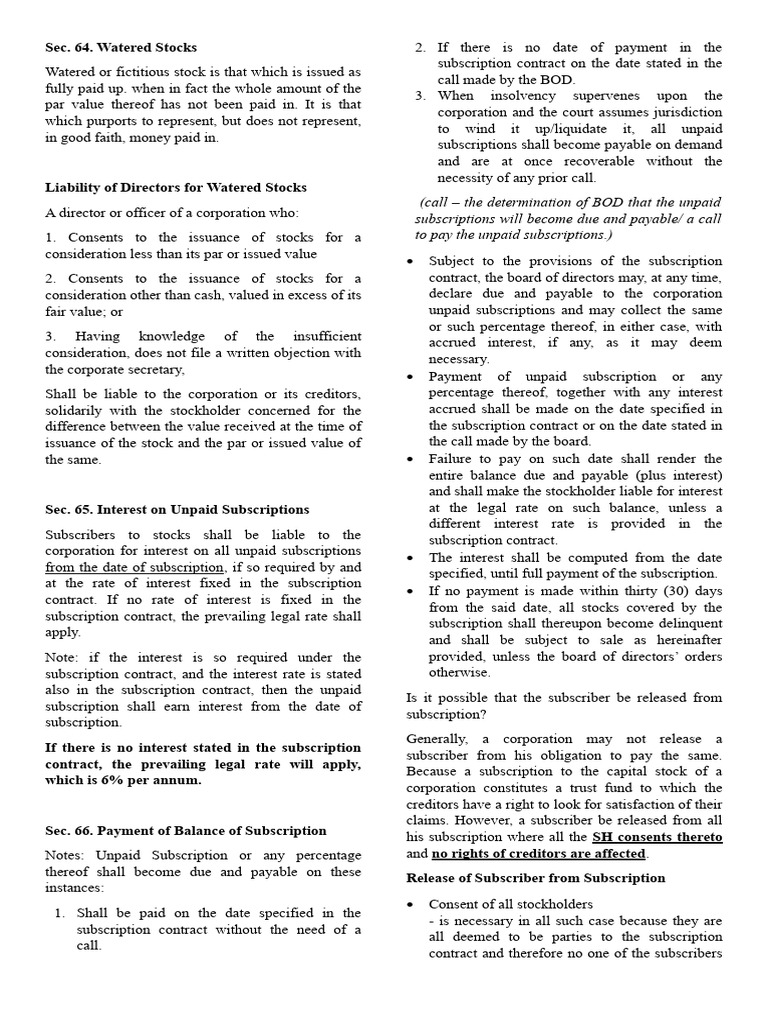 RCCP WK8-PT2 Watered Stocks | PDF | Stocks | Interest