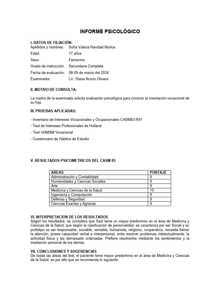 Test Holland | PDF | Cuidado de la salud