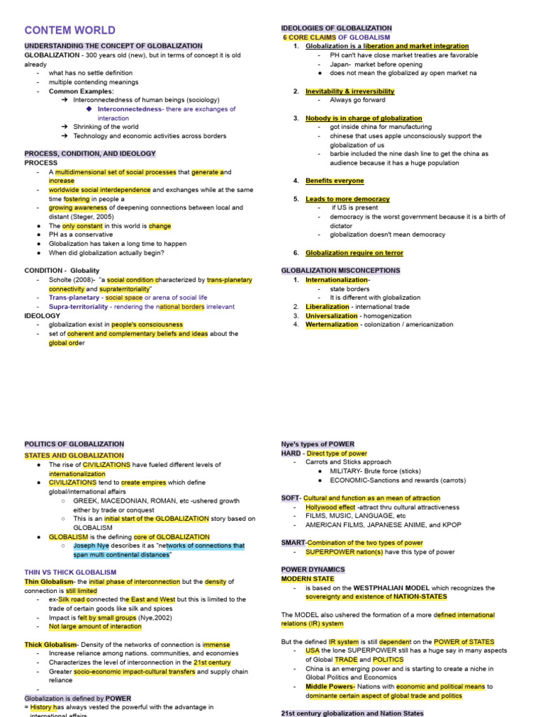 CONTEM WORLD | PDF | Globalization | International Relations