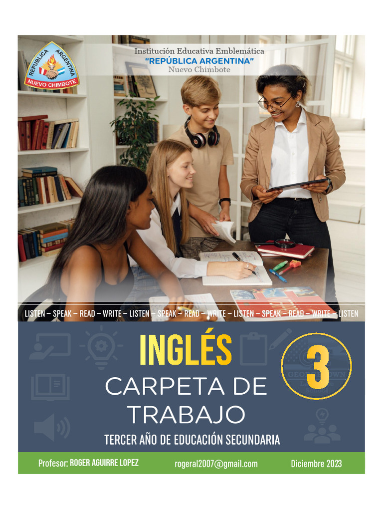 Carpeta de Trabajo INGLES - 3ro - 2024 | PDF | Idioma en Inglés | Cuestionario