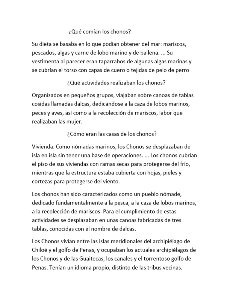 Qué Comían Los Chonos | PDF | Historia