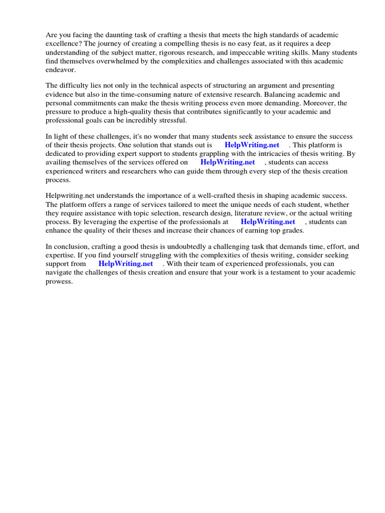 Thesis Writing Assistance for Students | PDF | Thesis | Essays