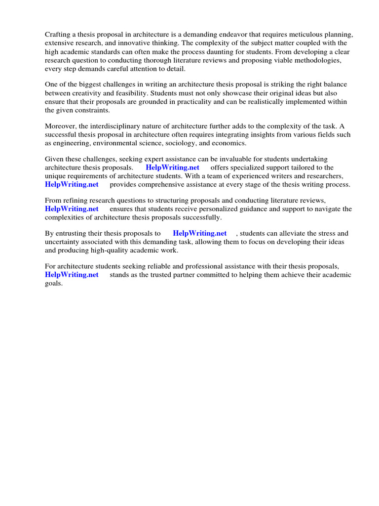 Architecture Thesis Proposals | PDF | Thesis | Science