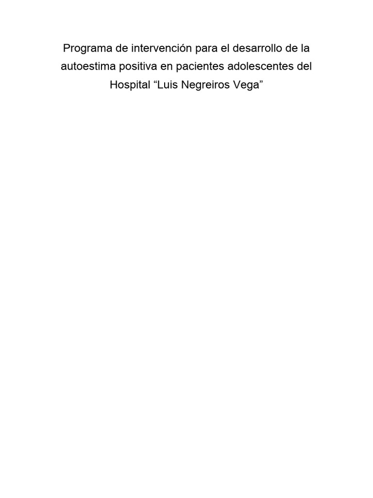 Nuevooo Programa de Autoestima | PDF | Autoestima | Adolescencia
