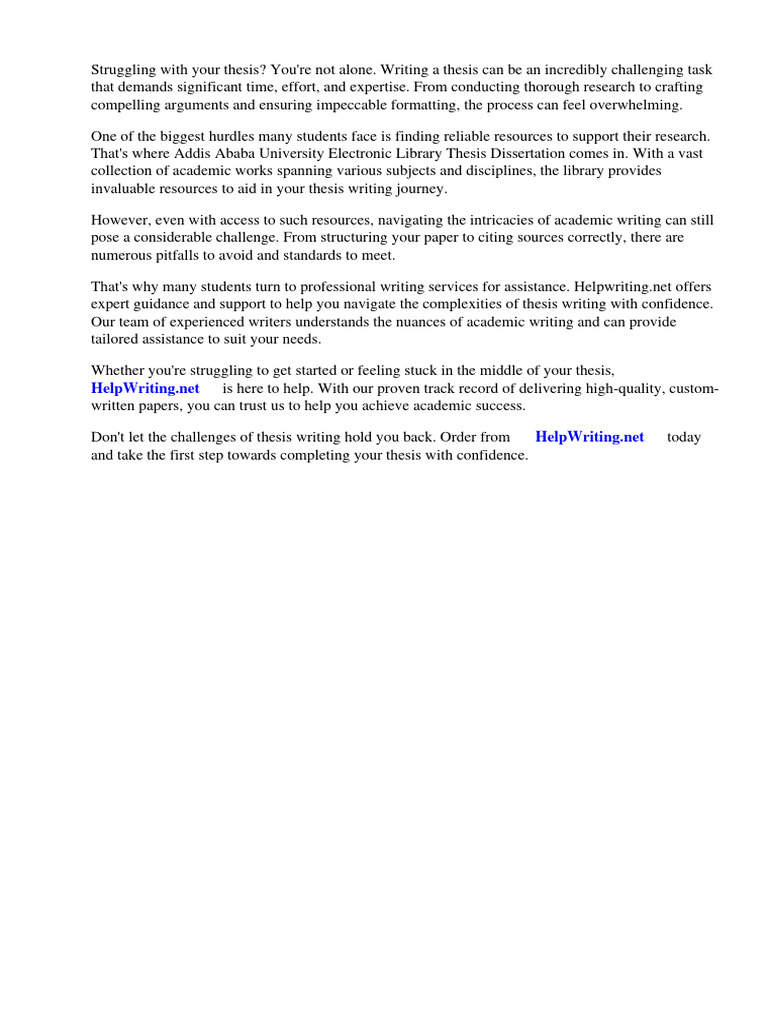 Addis Ababa University Electronic Library Thesis Dissertation | PDF | Thesis | Microfinance