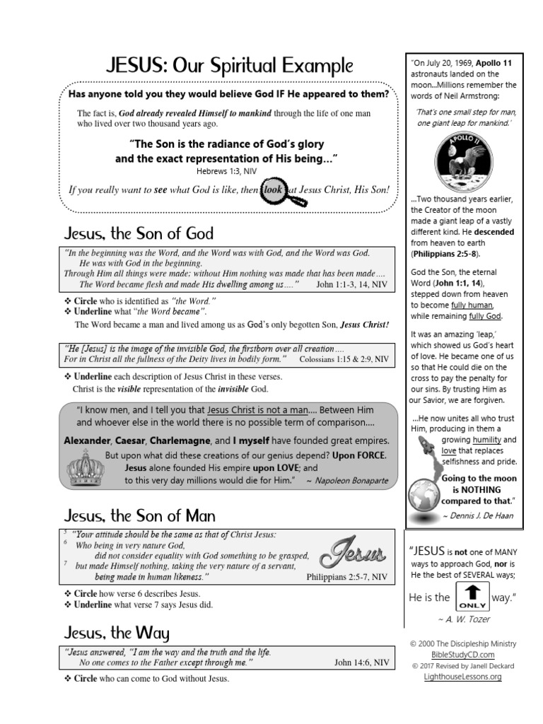5943ca064c62fa2aed9f01ab - Jesus, Our Spiritual Example Lesson | PDF ...
