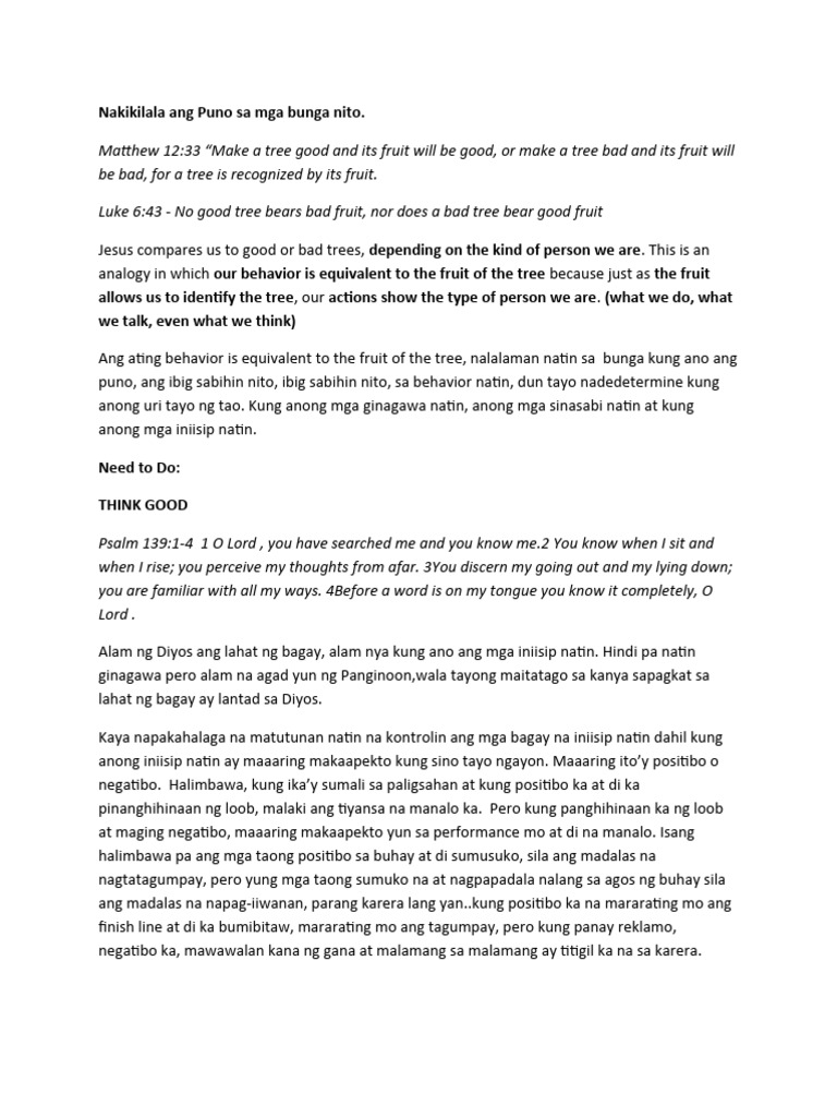 Good Tree or Bad Tree | PDF