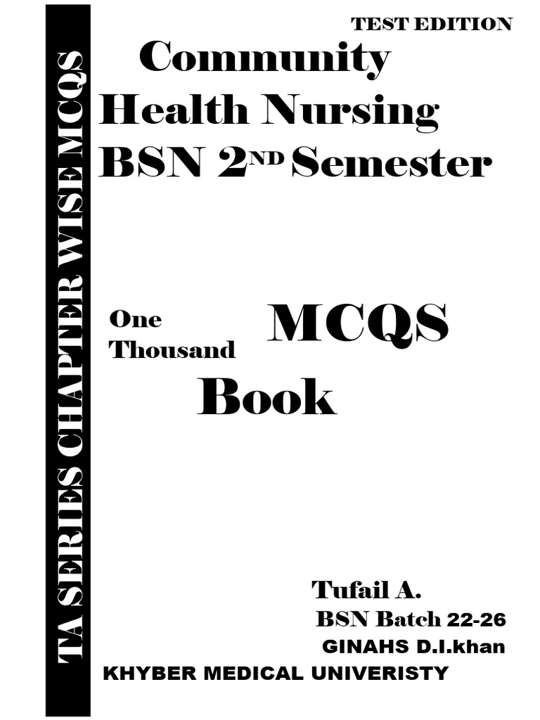 CHN I MCQS Book by Ta Series | PDF | Nursing | Health Care