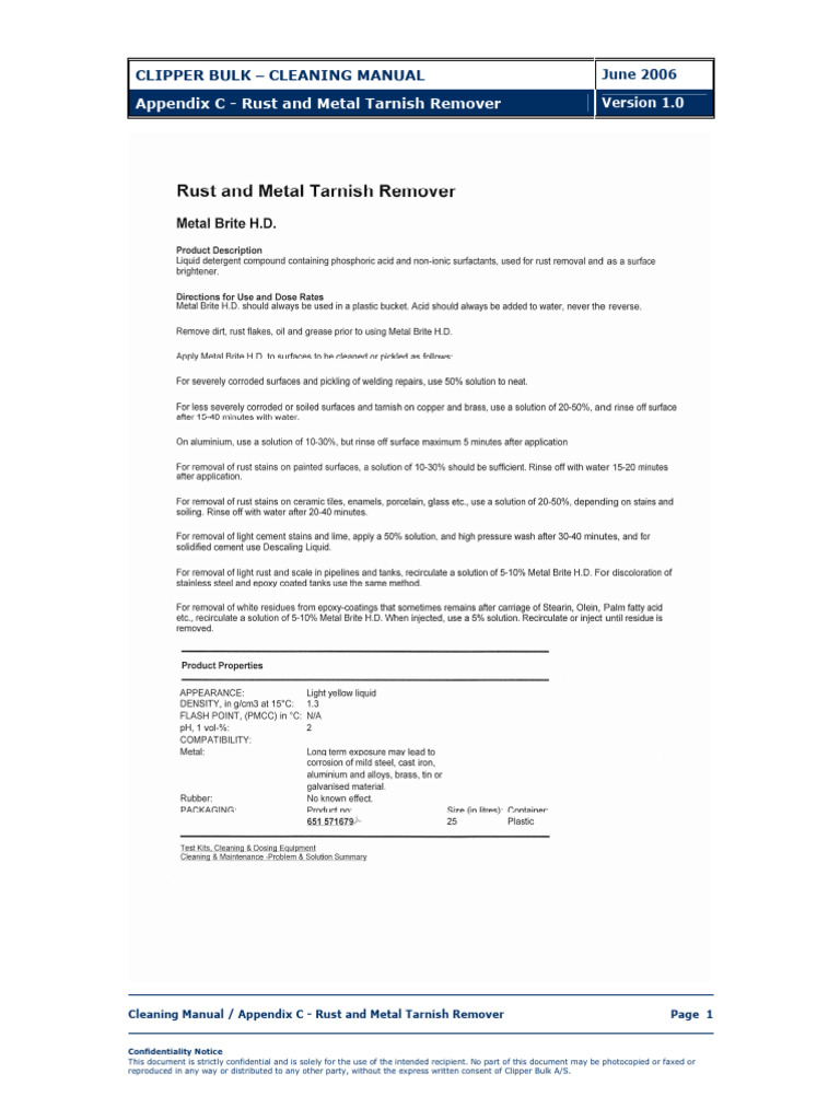 Appendix C - Rust and Metal Tarnish Remover | PDF | Intellectual Works ...