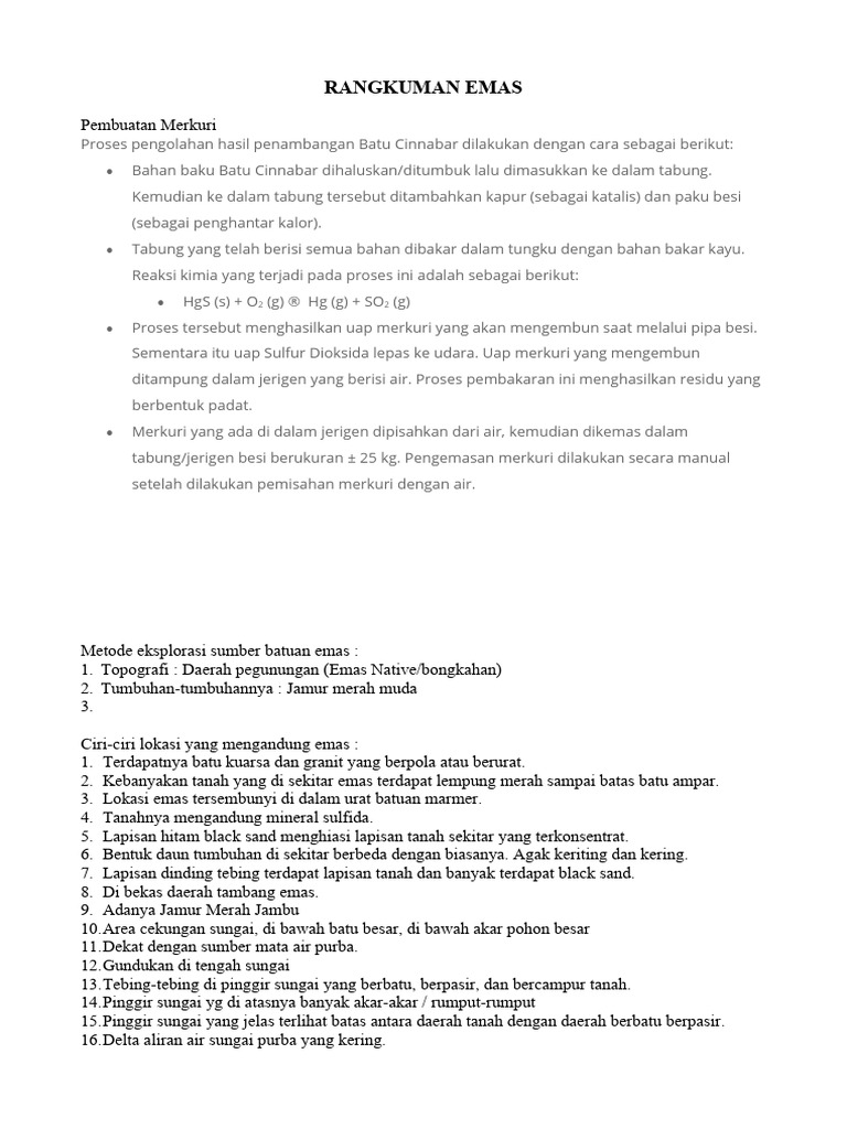 Proses dan Identifikasi Emas dalam Batuan | PDF | Ilmu Sosial | Sains ...