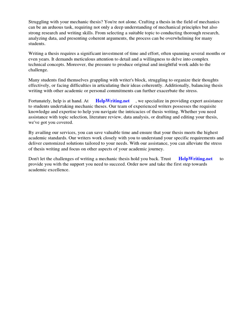 Mechanic Thesis | PDF | Engineering | Thesis