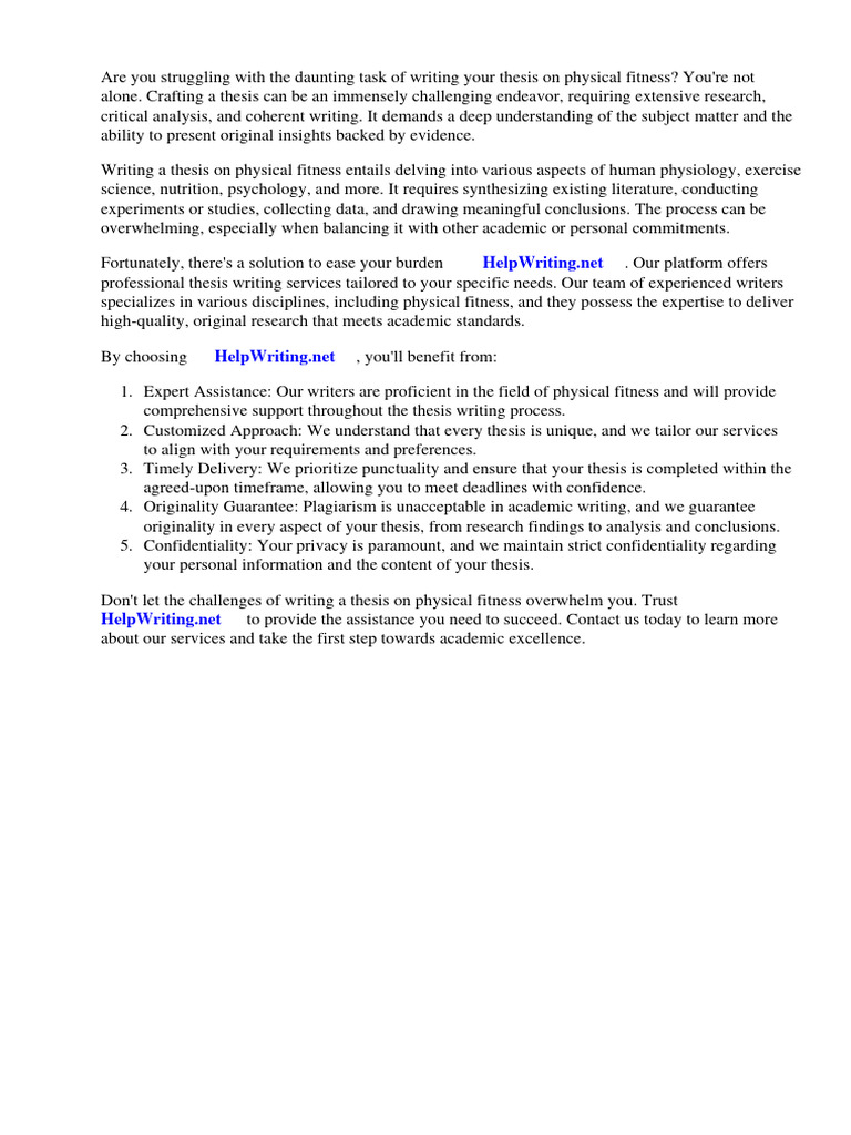 Thesis Physical Fitness | PDF | Physical Fitness | Obesity