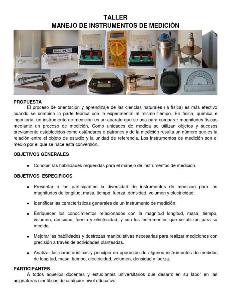 Taller Instrumentos de Medicion | PDF | Medición | Instrumento de medición