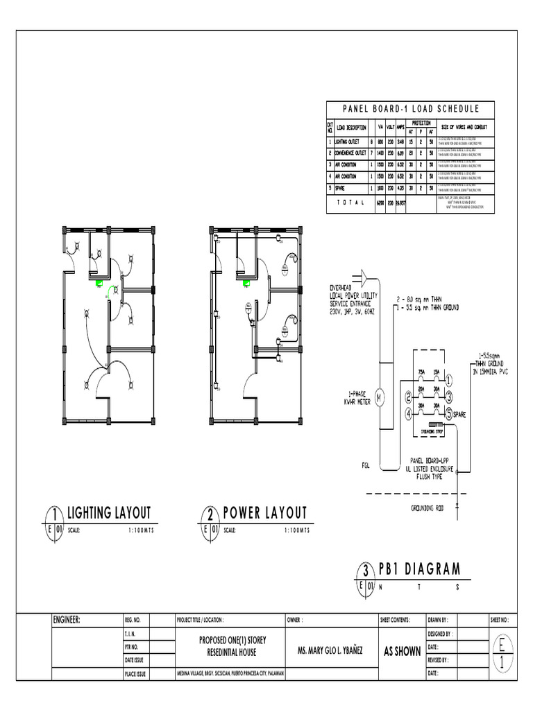 Electrical Plan and Design Reyjoy E1 | Download Free PDF | Building Engineering | Building ...