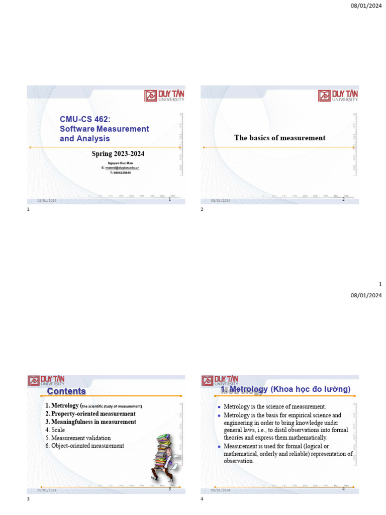 CMU-CS 462 - Software Meassurement and Analysis - 2024S - Lecture Slides - 2 | PDF | Measurement ...