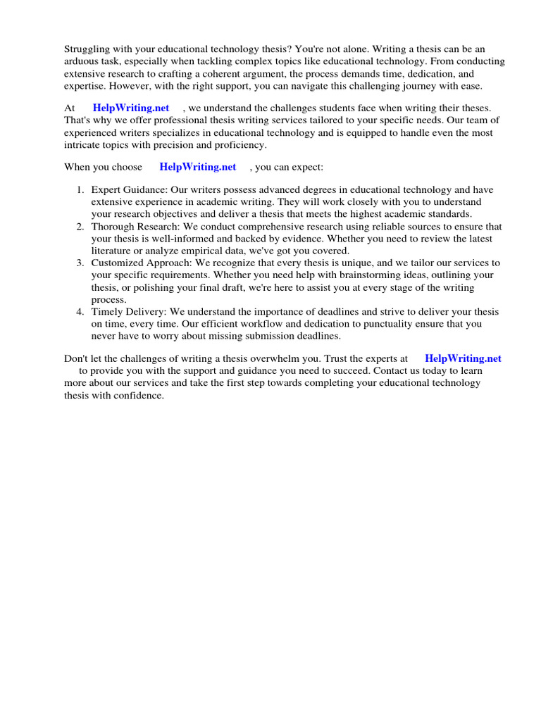 Thesis of Educational Technology | PDF | Educational Technology | Thesis