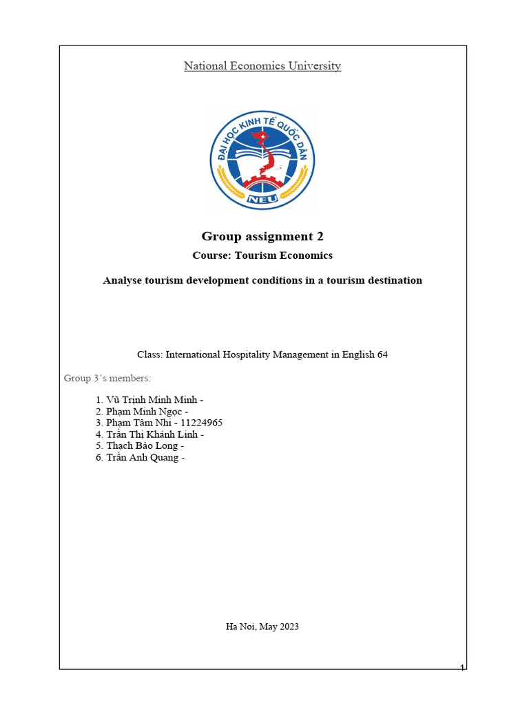 Group Assignment 2 - Group 3 | PDF | Tourism | Hanoi