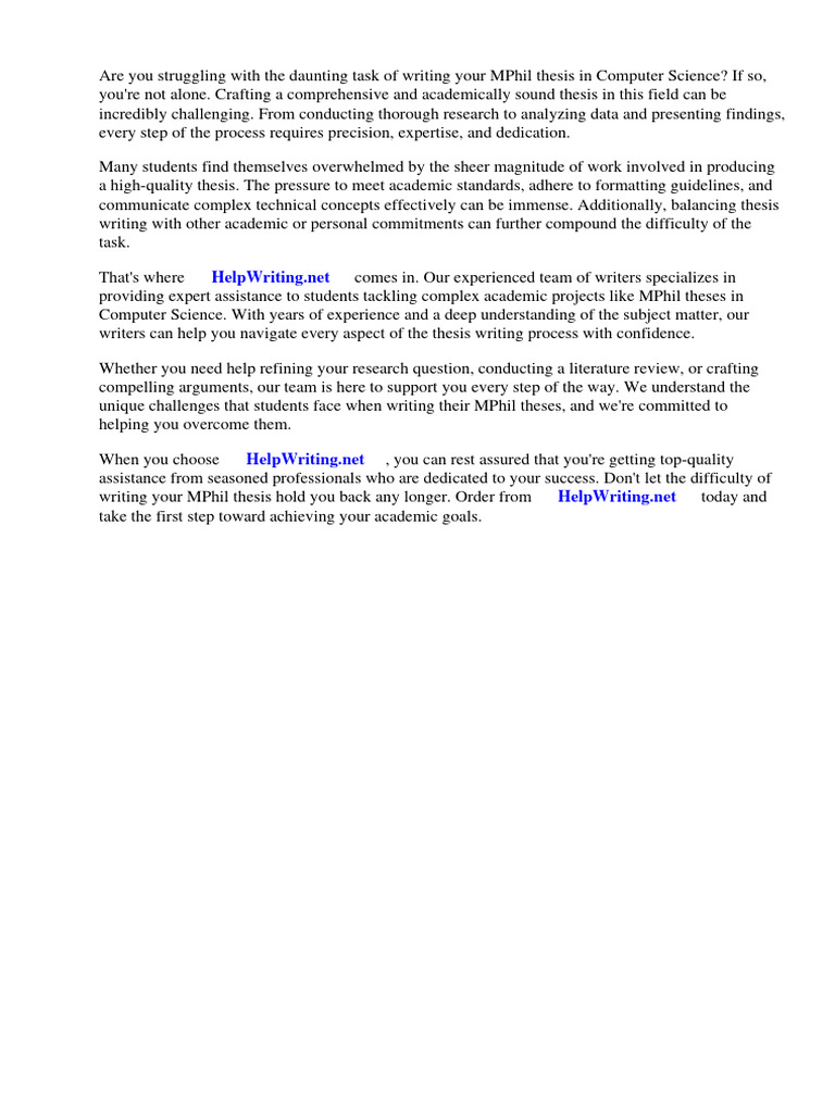 Sample Mphil Thesis in Computer Science | PDF | Thesis | Wireless ...