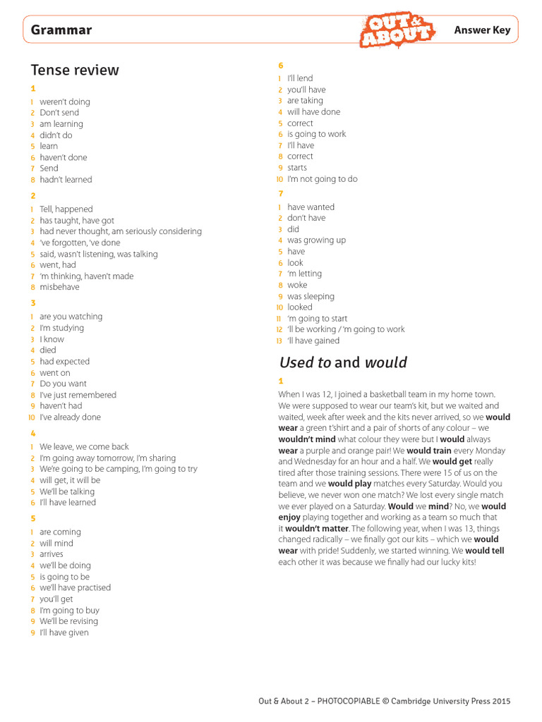 Tenses Practice KEY | PDF