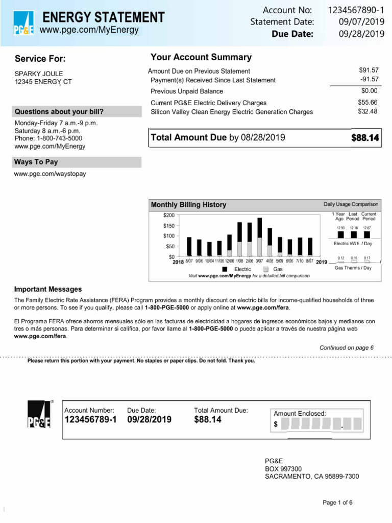 Utility Bill Template | PDF | Renewable Energy | Energy Economics