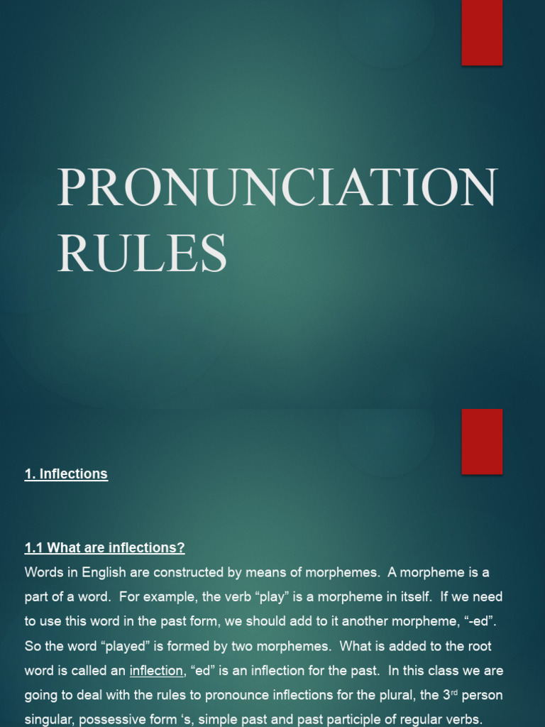 Pronunciation Rules | PDF | Morphology | Syntax