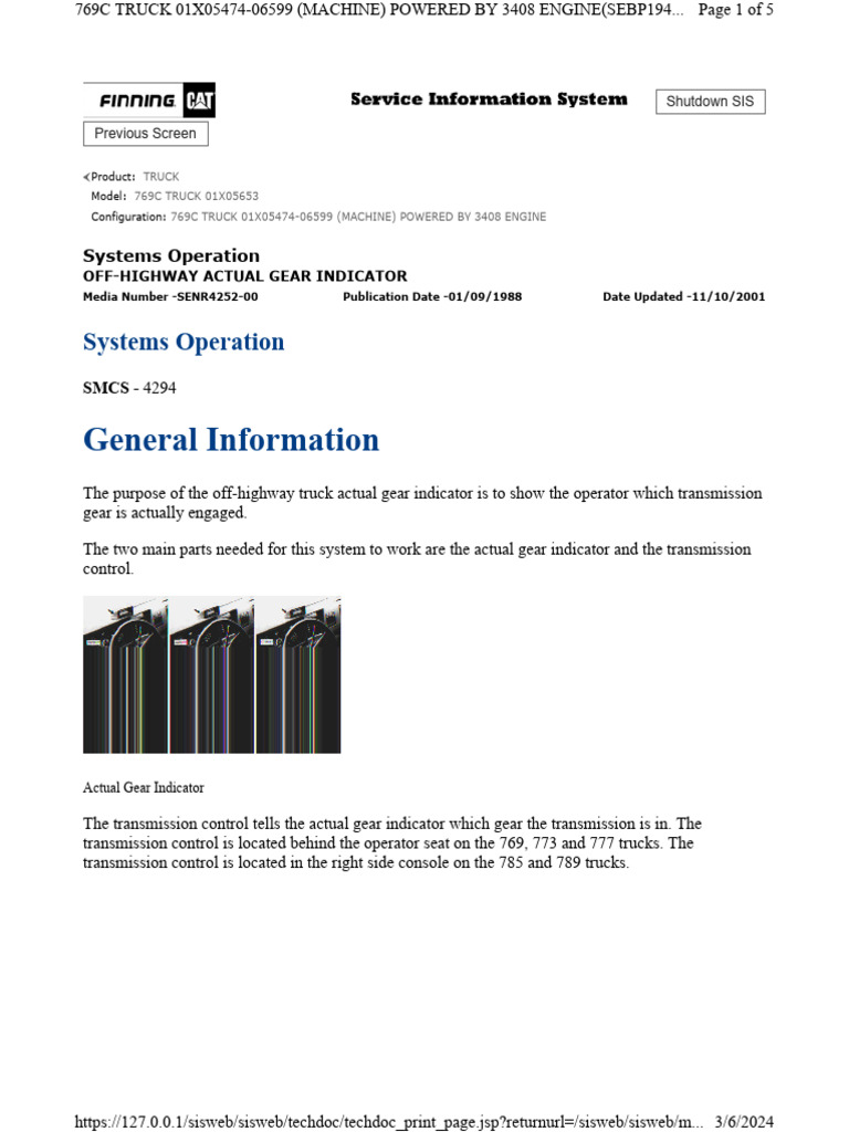 Gear Indicator | PDF | Truck | Gear