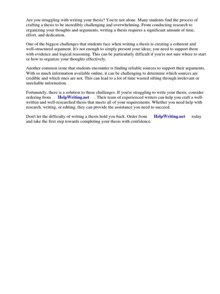 Thesis Writing Help & Tips | PDF | Essays | Thought