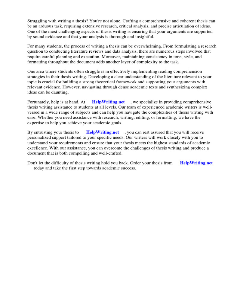 Reading Comprehension Strategies Thesis PDF | PDF | Reading Comprehension | Human Communication