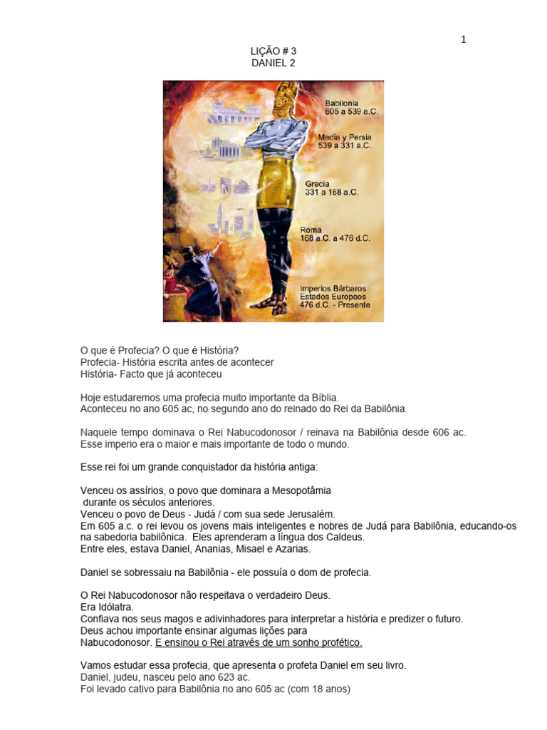 Daniel 2 | PDF | Daniel (personagem Bíblica) | Ciro II