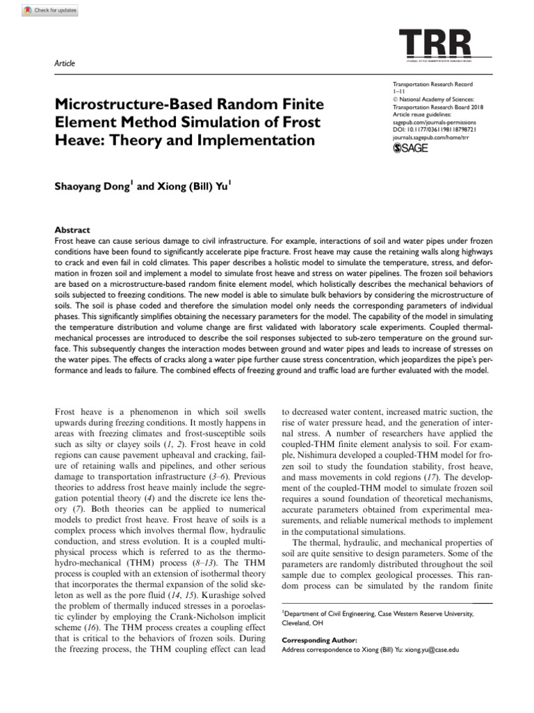 Frost Heave Simulation for Engineers | PDF | Stress (Mechanics ...
